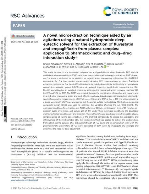 Pdf A Novel Microextraction Technique Aided By Air Agitation Using A