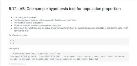 Solved 5 12 LAB One Sample Hypothesis Test For Population Chegg