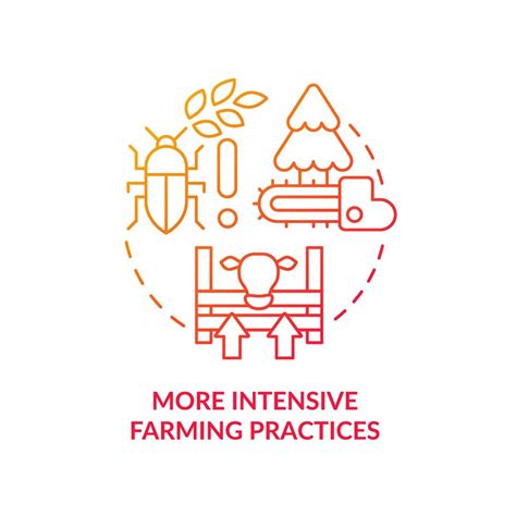 More Intensive Farming Practices Red Gradient Concept Icon Agriculture Overpopulation Effects