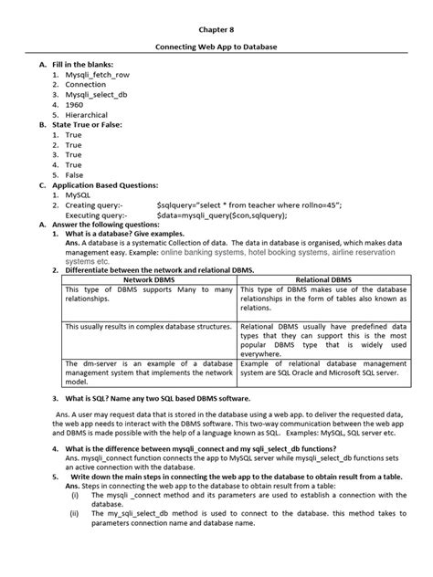 subject computer exercise and q ans of chapter 8 pdf databases