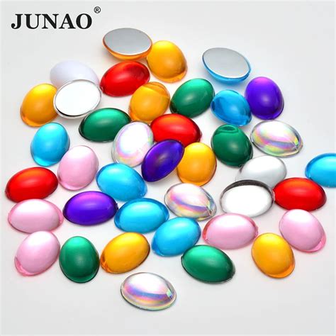 JUNAO 10 14mm 13 18mm Mix Color Oval Shape Crystal Rhinestones Flatback