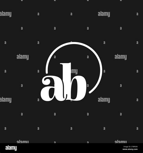 Ab Logo Initials Monogram With Circular Lines Minimalist And Clean