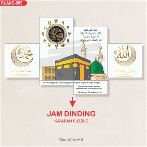 Ruang R85 Promo Jam Dinding Kabah Mekah Puzzle Nabawi Kabah Hiasan