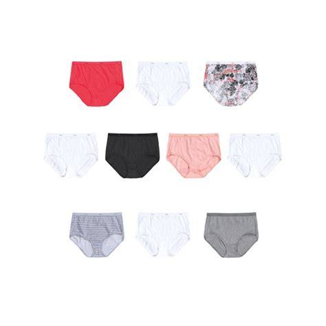 Hanes Hanes Womens Cotton Assorted Brief Underwear 10 Pack