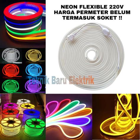 Jual LAMPU LED NEON FLEX 220V METERAN STRIP FLEXIBLE AC BELUM