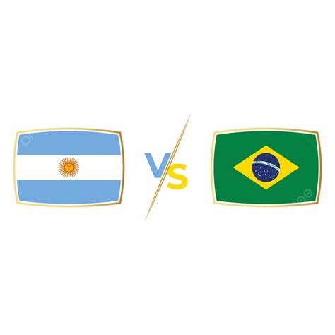 Argentina Vs Brasil Bandera En Forma De Tv Con Borde Dorado Png
