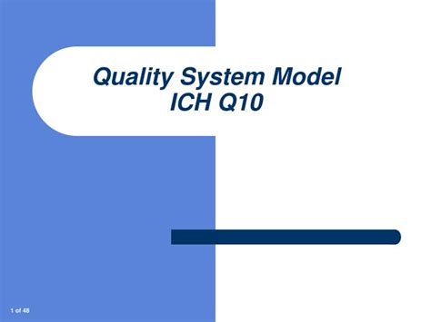 Ppt Quality System Model Ich Q10 Powerpoint Presentation Free