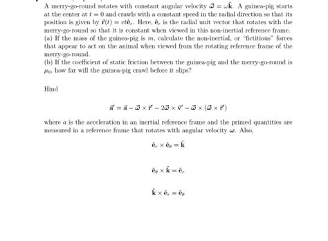 solved a merry go round rotates with constant angular