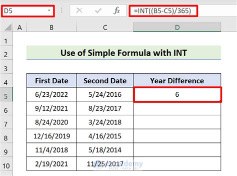 How To Subtract Dates To Get Years In Excel 7 Methods