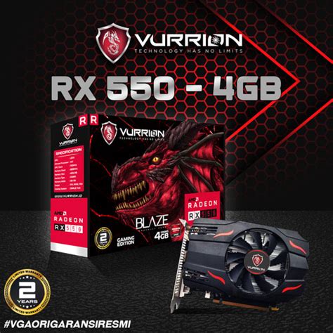 Jual Vga Card Amd Radeon Rx 550 4gb Gddr5 128bit Gpu Vurrion Rx550 Ddr5