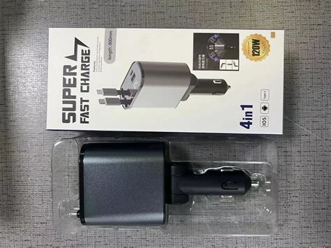 Fast Usb C Retractable Car Charger Led Digital Display W In Quick Adapter Port Type C