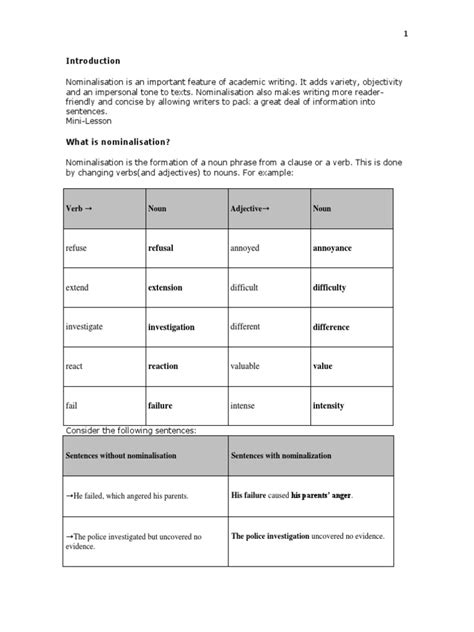 Nominalization Pdf Sentence Linguistics Noun