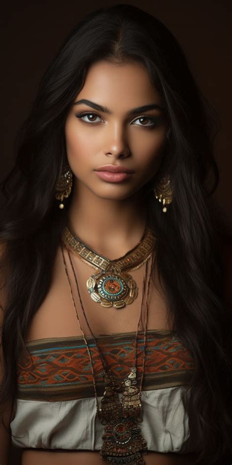 Portrait Of A Beautiful Indian Woman Native American Beauty Most