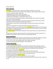 PHI 103 Notes 1 Docx PHI 103 TOPIC ONE What Is Philosophy Philosophy Is Something One Does