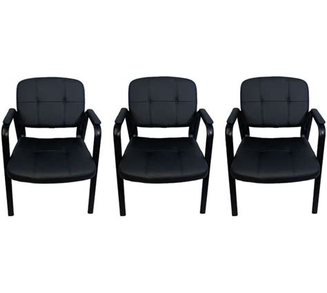 Smte Leather Office Chair Set Of 3 Black Office Arm Chair Black Diy
