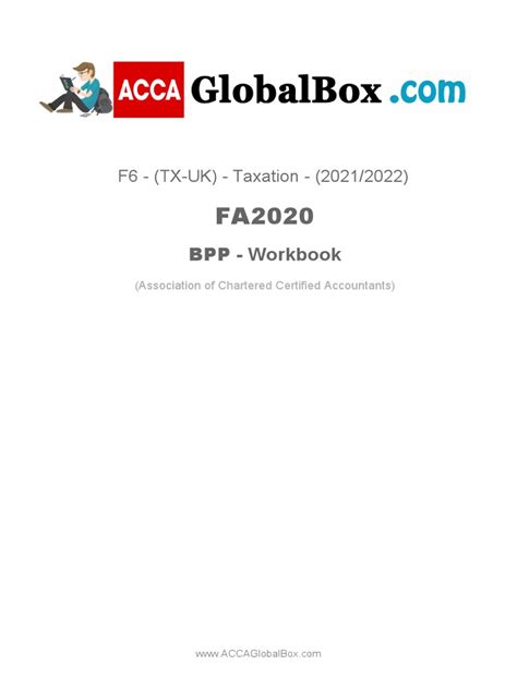 F6 Taxation Bpp Workbook 2021 22 Pdf Accounting Financial Services