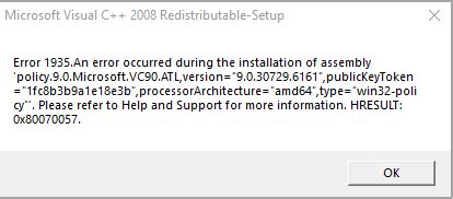 Windows Error Installing VC Redistributable Runtime Super User