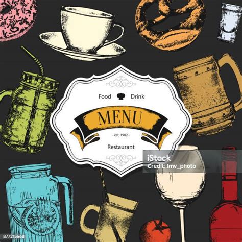 레스토랑 메뉴 디자인입니다 바 레스토랑 커피 하우스 카페에 대 한 벡터 메뉴 브로슈어 서식 파일 디자인에 대한 스톡 벡터 아트