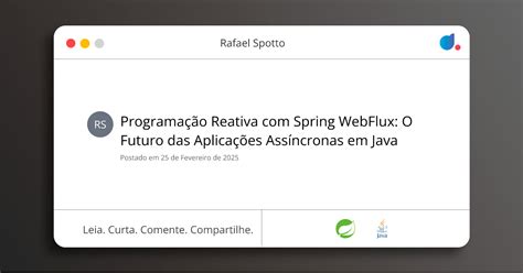 programação reativa com spring webflux o futuro das aplicações assíncronas em java rafael