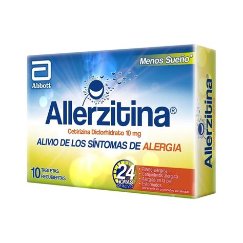 Allerzitina Tabletas 10 Mg Caja X 10 Unds Farmacia Pasteur