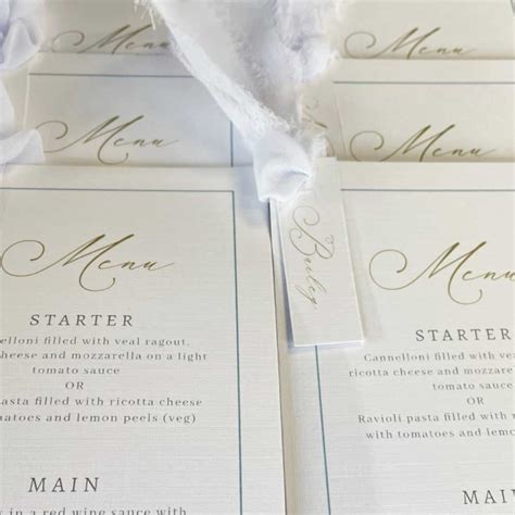 Wedding Menu Printing 60 Photos