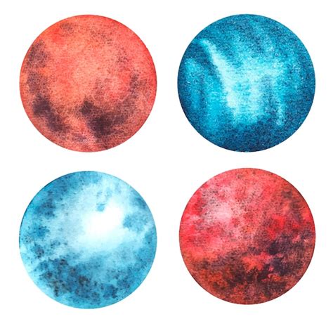 Premium Vector Watercolor Colorful Planets Of Galaxy