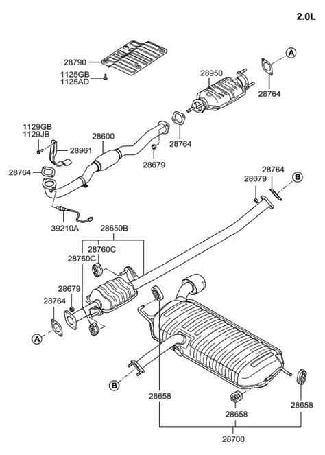 28700 2E150 Genuine Hyundai Tail With Muffler Pipe