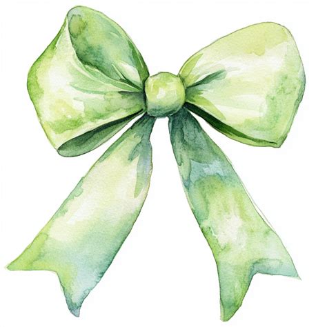10 Printable Green Bows Watercolor Bows Clip Art Printable S