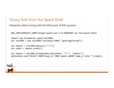 integrating spark and solr timothy potter lucidworks ppt