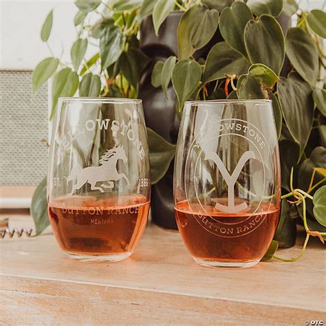 Yellowstone Dutton Ranch 20 Ounce Stemless Wine Glasses Set Of 2