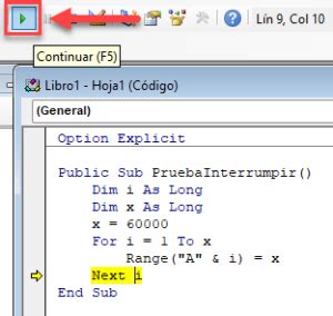 Excel Vba Pausar Break Stop Y Reanudar Una Macro Automate Excel