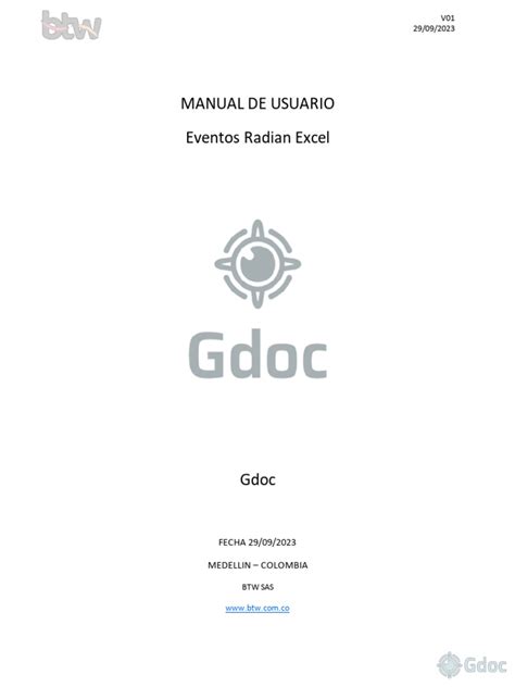 Manual De Usuario Gdoc Eventos Radian Excel Pdf