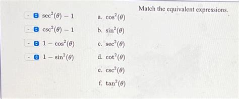 Solved Sec2θ−1csc2θ−11−cos2θ1−sin2θ A Cos2θ B