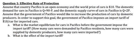 Solved Assume That Country Pacifico Is An Open Economy And