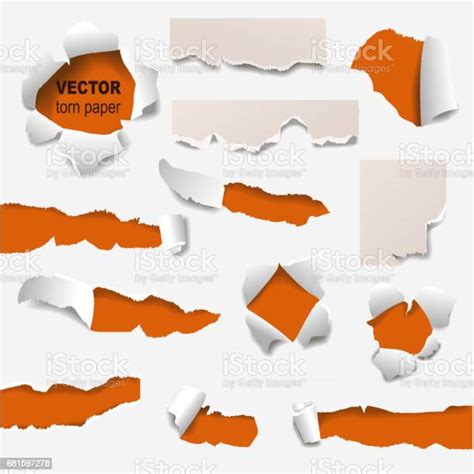 구멍 종이 벡터 일러스트 레이 션의 찢어진된 가장자리의 컬렉션 0명에 대한 스톡 벡터 아트 및 기타 이미지 0명 가장자리 개념 Istock
