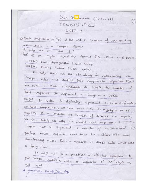 Dc Unit 1notes Data Can Ression I B Tech Cse 7th Sem 1 Data