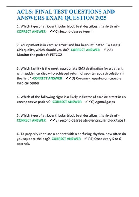 Acls Final Test Questions And Answers Exam Question 2025 Docx Principles And Concepts Exa