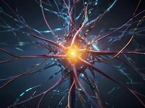 Image Of A Neuron Receiving An Electrical Impulse 1 Stock Illustration Illustration Of Night