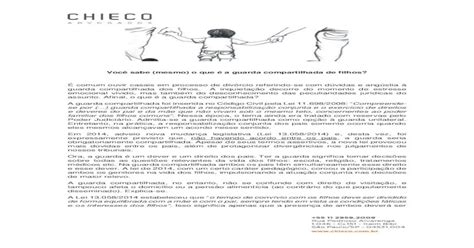 Você Sabe Mesmo O Que é A Guarda Compartilhada De Filhos
