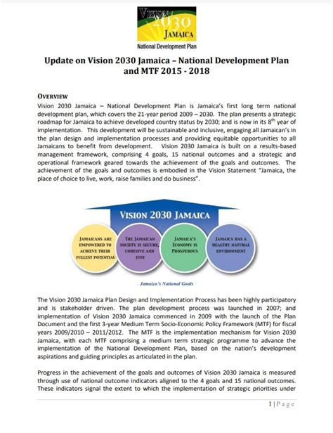 Online Resource Library Jamaica Vision 2030