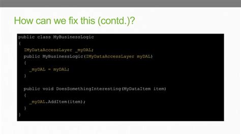 Introduction To Dependency Injection Ppt