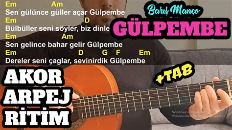 Barış Manço Gülpembe Gitar Dersi İntro Solo Tab Akor Arpej Rİtİm