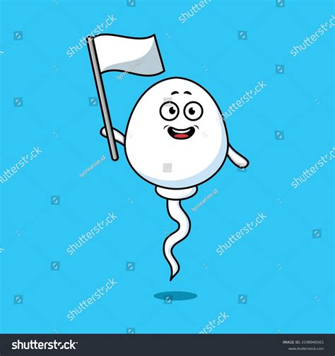 Cute Cartoon Sperm Mascot Character White Stock Vector Royalty Free