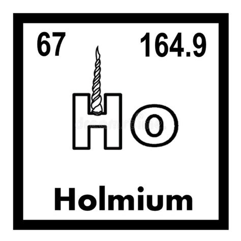 Unicorn Horn Periodic Symbol Holmium Stock Illustration