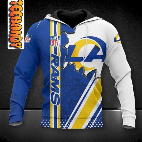 Los Angeles Rams 3d Football Nfl Hoodie
