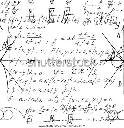 Mathematical Seamless Texture Handwritten Math Algebra Stock Vector Royalty Free 1365674909