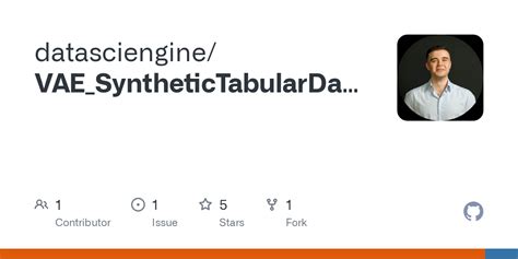 Github Datasciengine Vae Synthetictabulardatagenerator