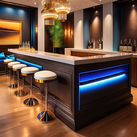 Premium Ai Image Chic Cocktail Lounge With Stylish Bar