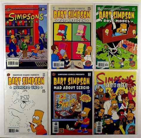 Simpsons Comics Bongo Lot Of 6 Comics 33 36 37 38 50 114 Vfnm