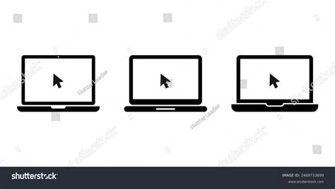 Laptop Pointer Cursor Icon Set Notebook Stock Vector Royalty Free Shutterstock